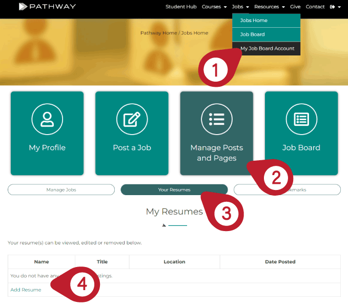 How do I create/upload a resume for the Job Board? – Pathway